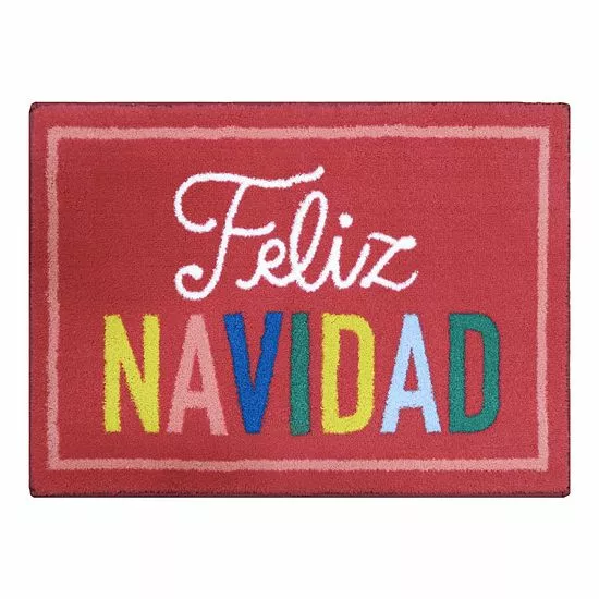 Beautiful stylish St. Nicholas Square® Feliz Navidad Rug to addmore fun ...
